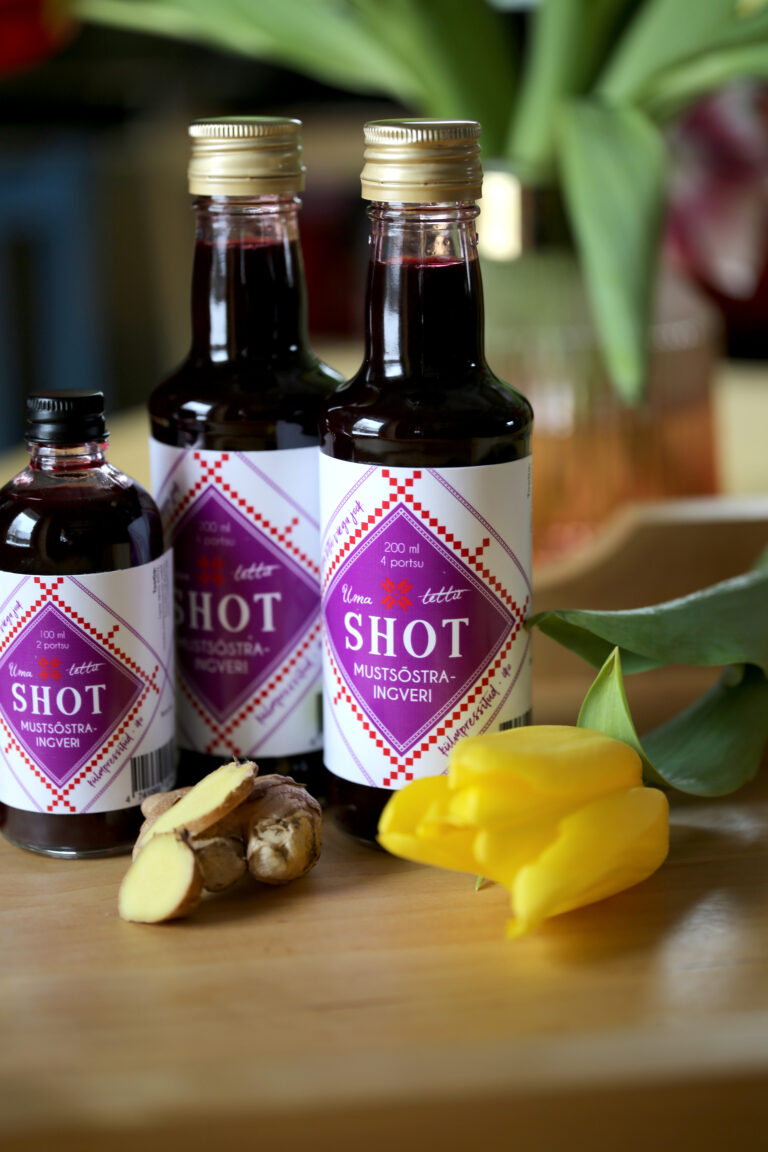 Mahe mustsõstra-ingveri shot 125 ml ⋆ Uma tettu